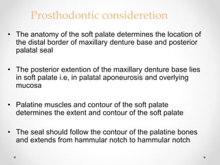 hard and soft palate in prosthodontics | PPTX