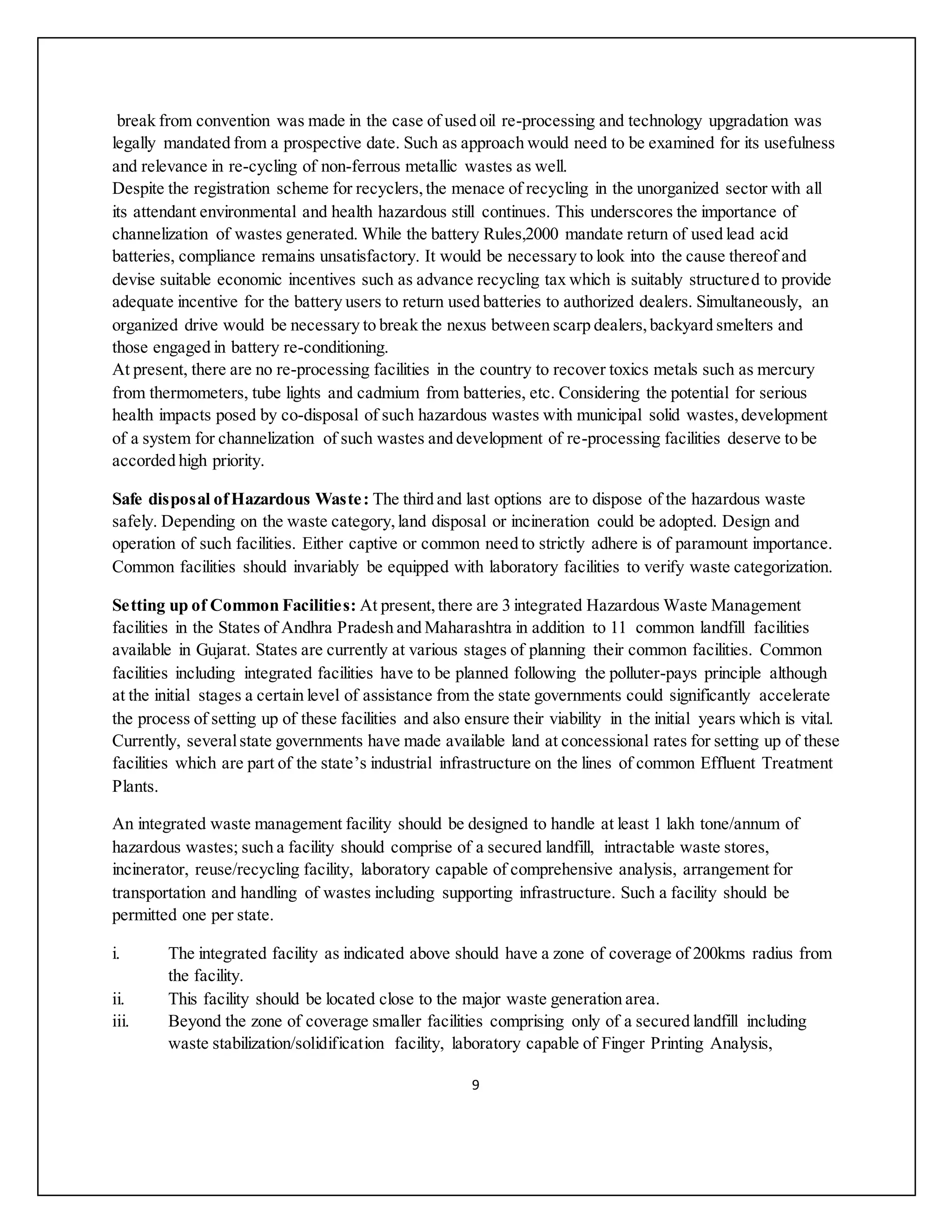 hazardous waste Management | DOCX