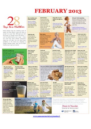 UMass Memorial Medical Center Heart Health Calendar | PDF