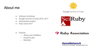 High performance GPU computing with Ruby RubyConf 2017 | PPT