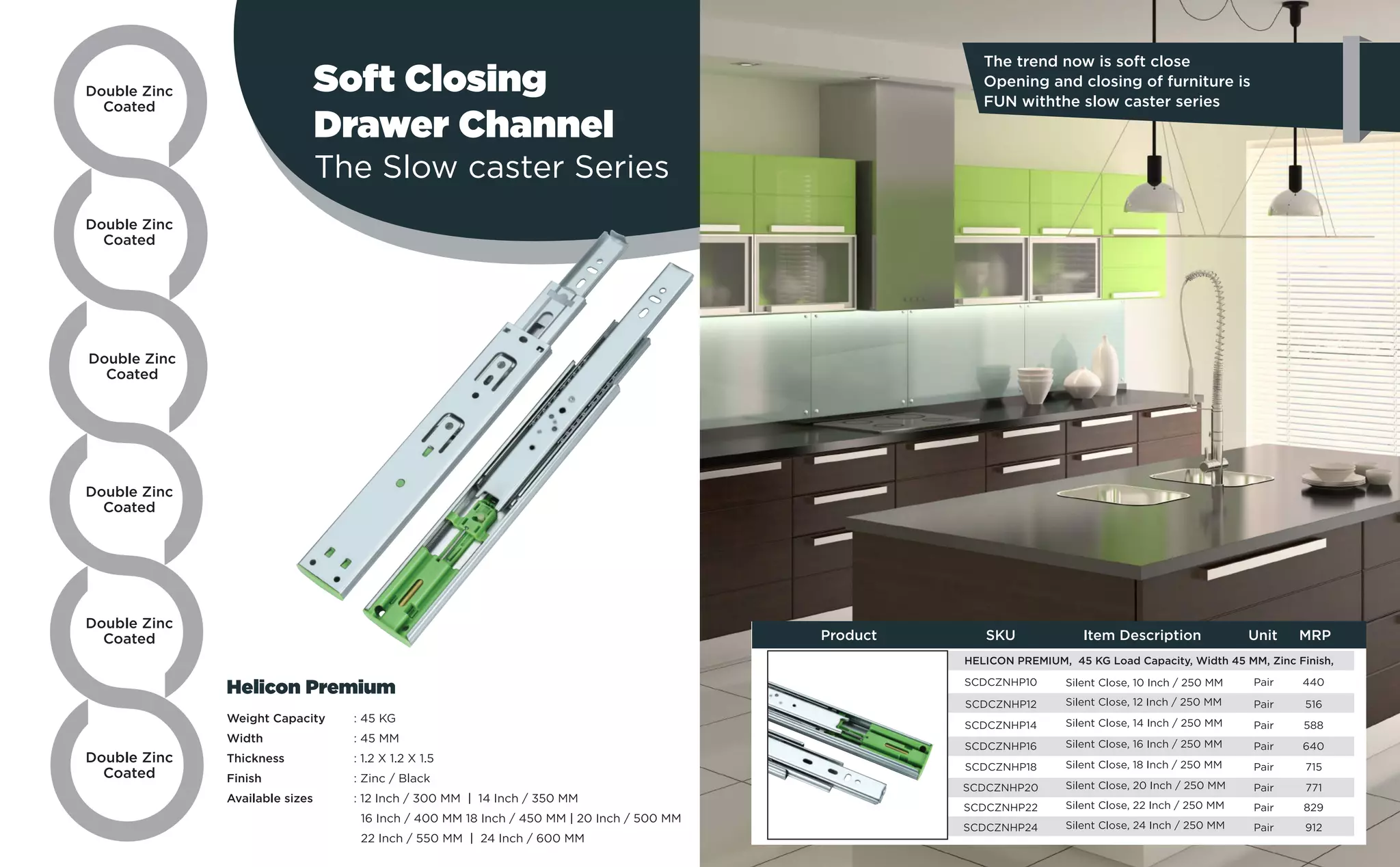 HYDRAULIC HINGES AND TELESCOPIC DRAWER CHANNEL By Helicon Inc. | PDF
