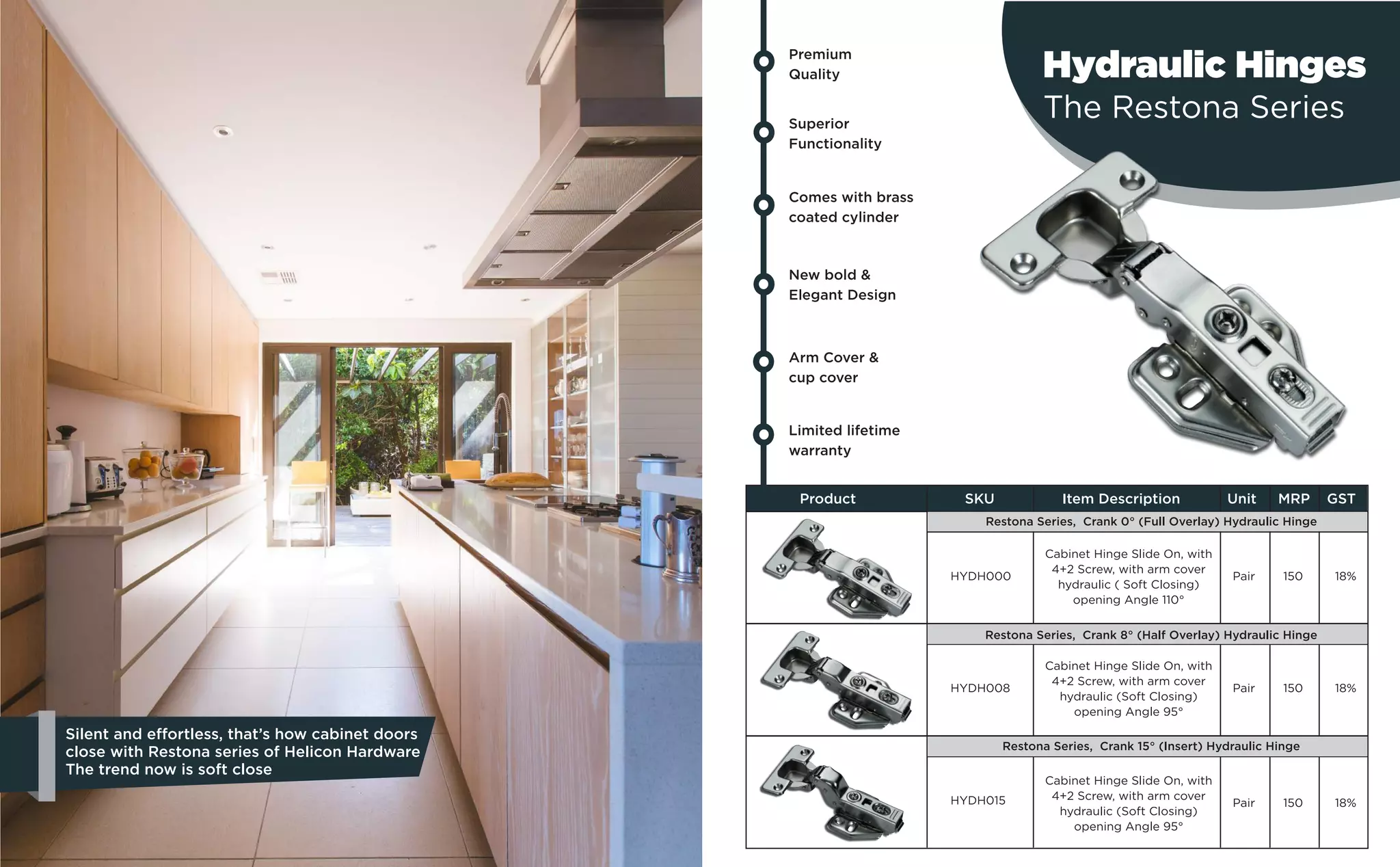 HYDRAULIC HINGES AND TELESCOPIC DRAWER CHANNEL By Helicon Inc. | PDF