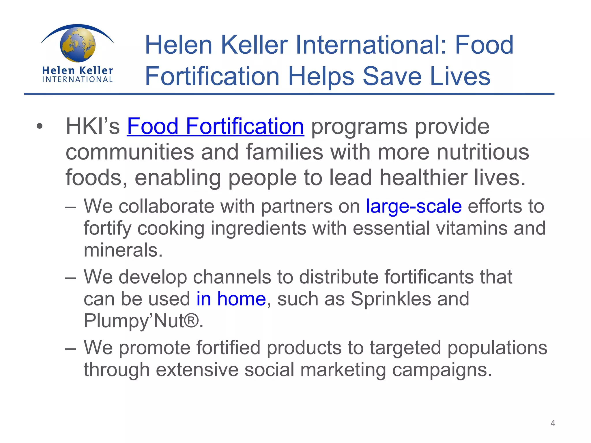 Helen Keller International: Improving Nutrition Through Food ...