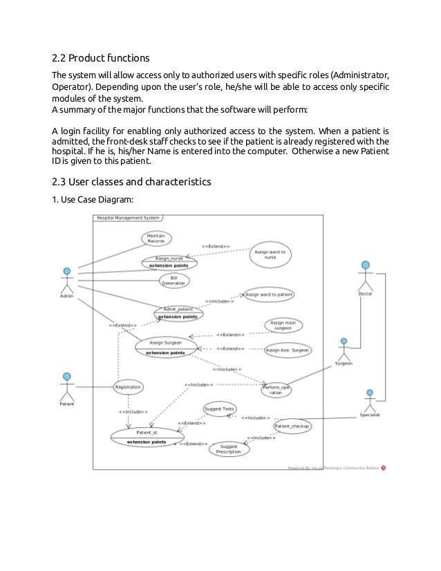 Hospital Management System SRS