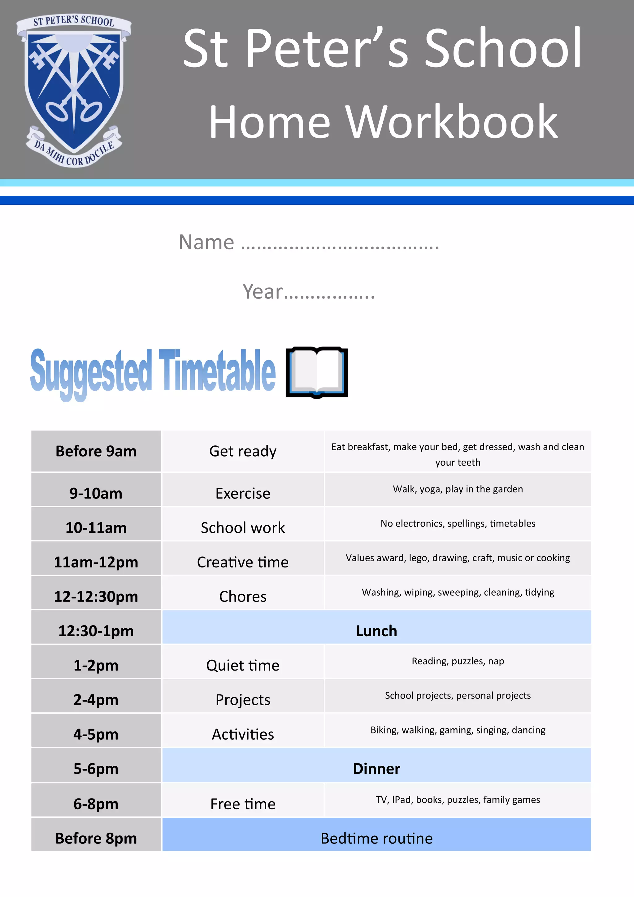Pupil home workbook booklet | PDF