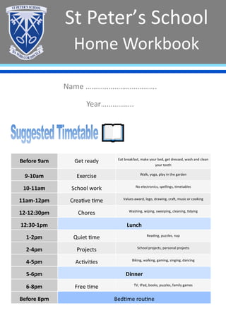 Pupil home workbook booklet | PDF