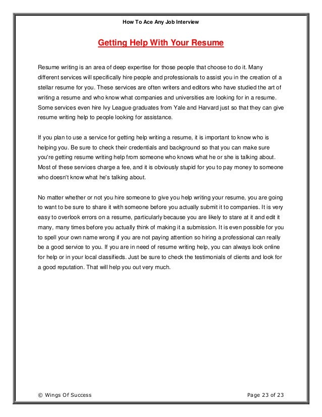 How To Ace Any Job Interview | PDF