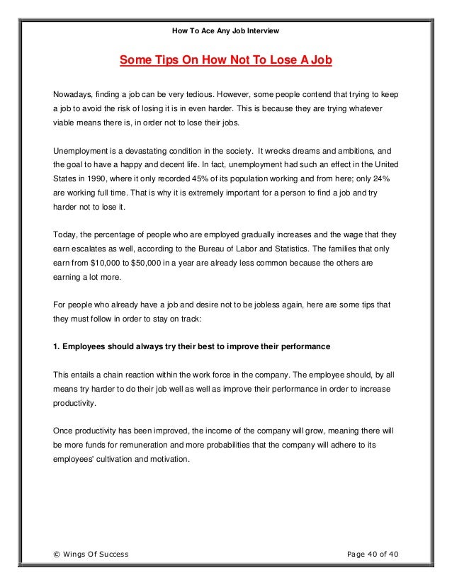 How To Ace Any Job Interview | PDF