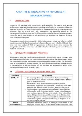 CREATIVITY & INNOVATION IN MANUFACTURING | PDF