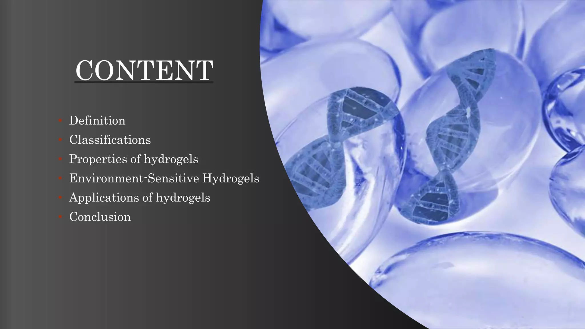 hydro gels compositions and applications | PPTX
