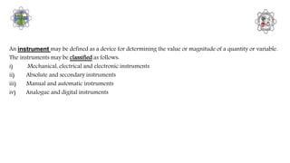 Selection and calibration of instruments | PPT