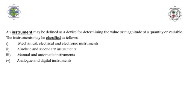 Selection And Calibration Of Instruments Ppt