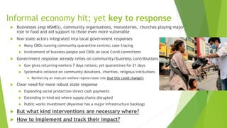 Covid-19 in Myanmar: Impacts & Pathways Forward | PPT