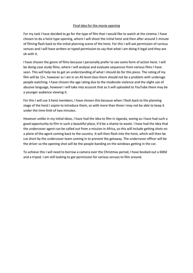 Final idea for the movie opening | PDF
