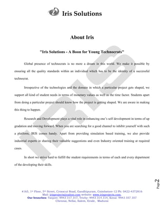 IEEE 2011 Software Project titles [ JAVA, J2EE, DOTNET] | PDF