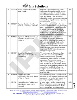 IEEE 2011 Software Project titles [ JAVA, J2EE, DOTNET] | PDF