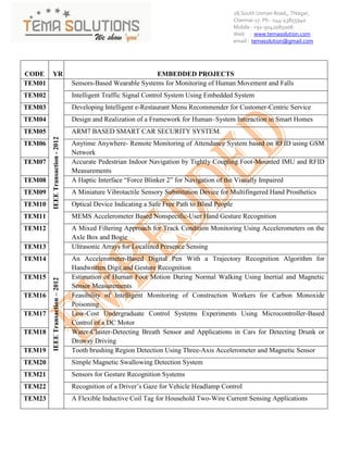 Final ieee 2012 embedded list | PDF