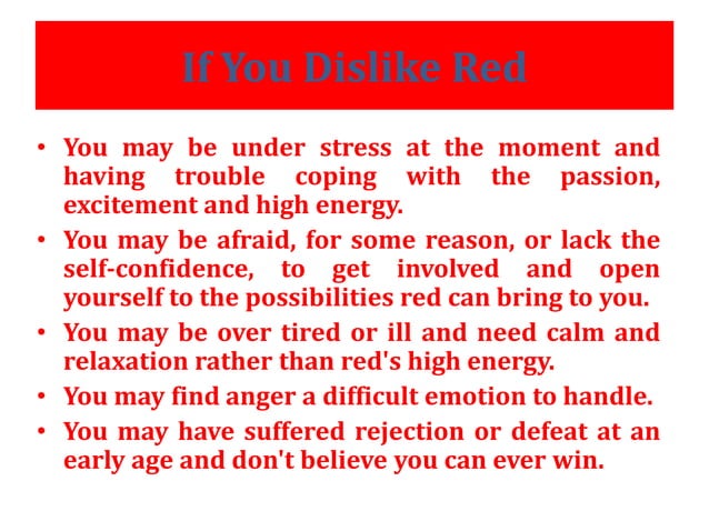 Your Personality from Colors You Dislike | PPTX