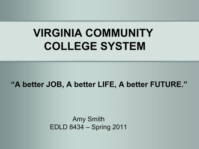 Virginia Community College System | PPT