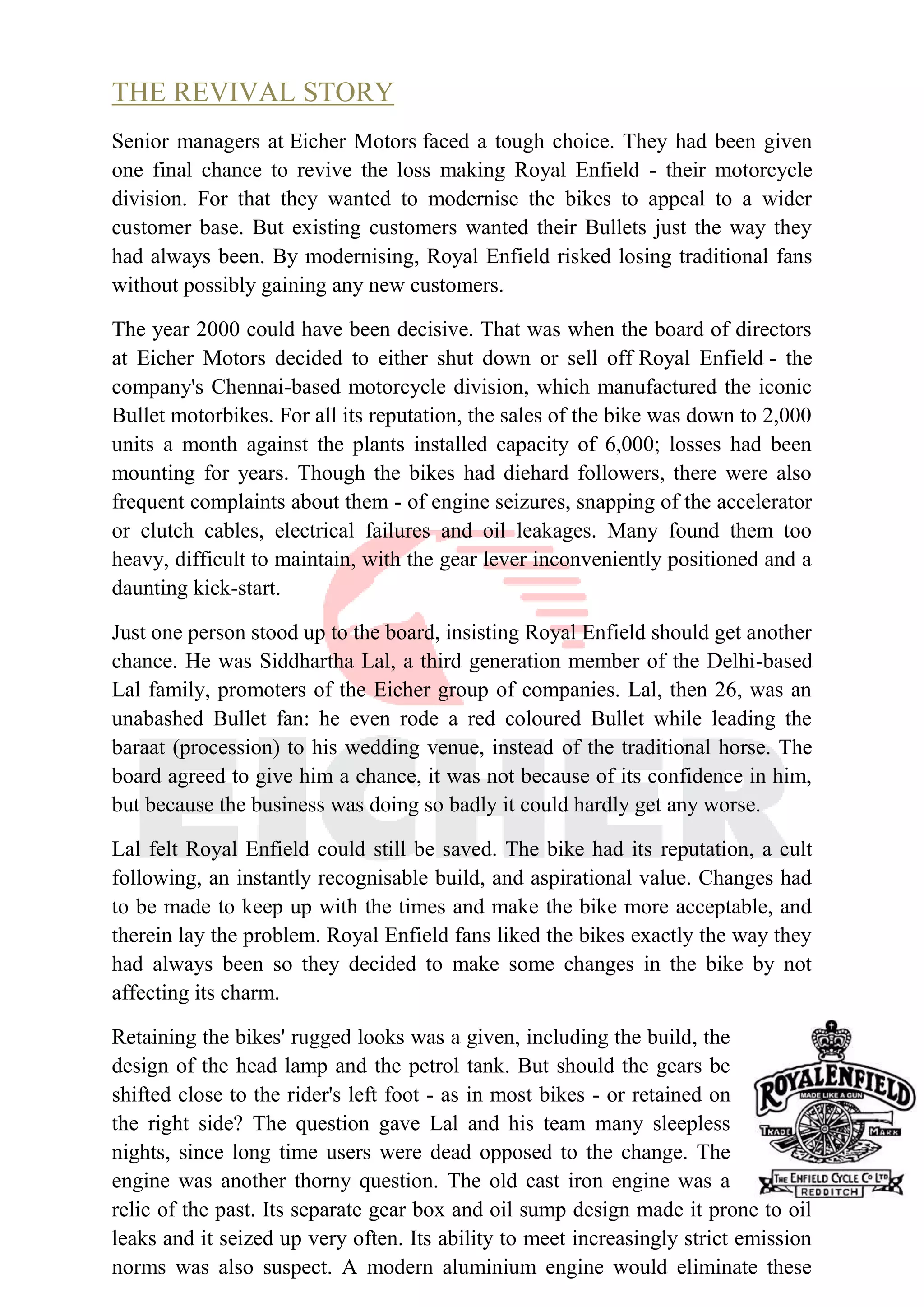 Royal Enfield IMC | DOCX