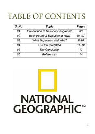 A Situational Analysis on National Geographic - report | PDF