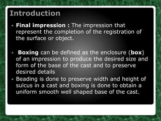 Final impression boxing and pouring | PPTX