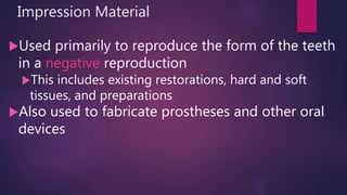 Final Impression Materials | PPTX | Oral care | Personal Care