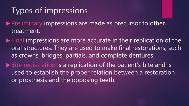 Final Impression Materials | PPT