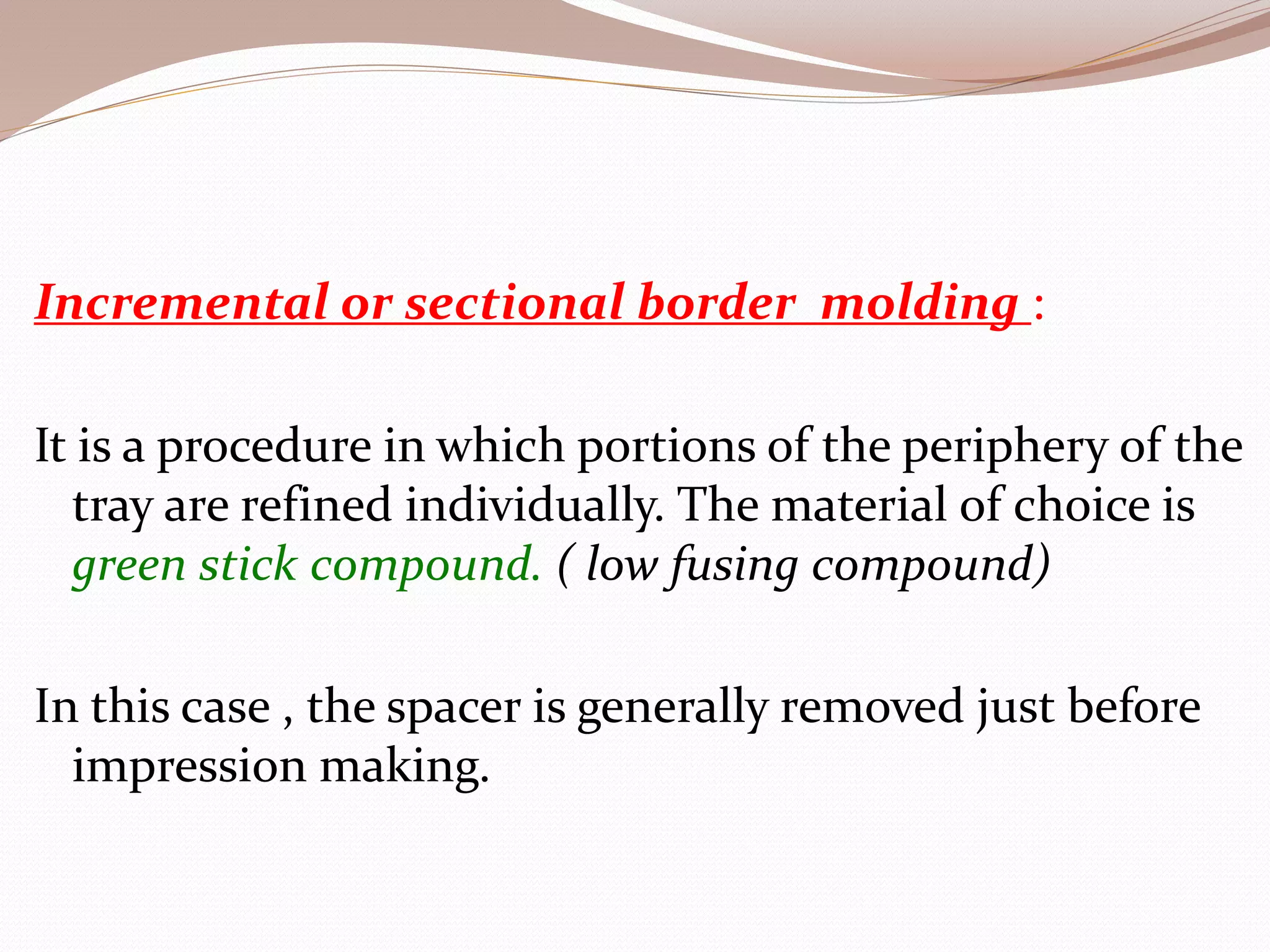 Secondary impression in complete denture CD | PPTX