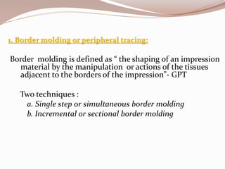 Secondary impression in complete denture CD | PPTX