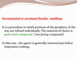 Secondary impression in complete denture CD | PPTX