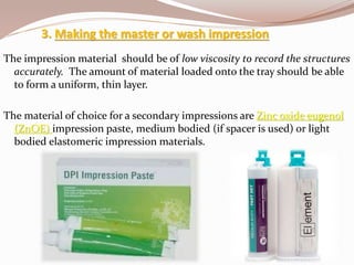 Secondary impression in complete denture CD | PPTX