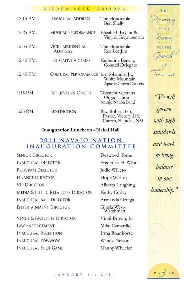 PRESIDENTIAL INAUGURATION PROGRAM | PDF
