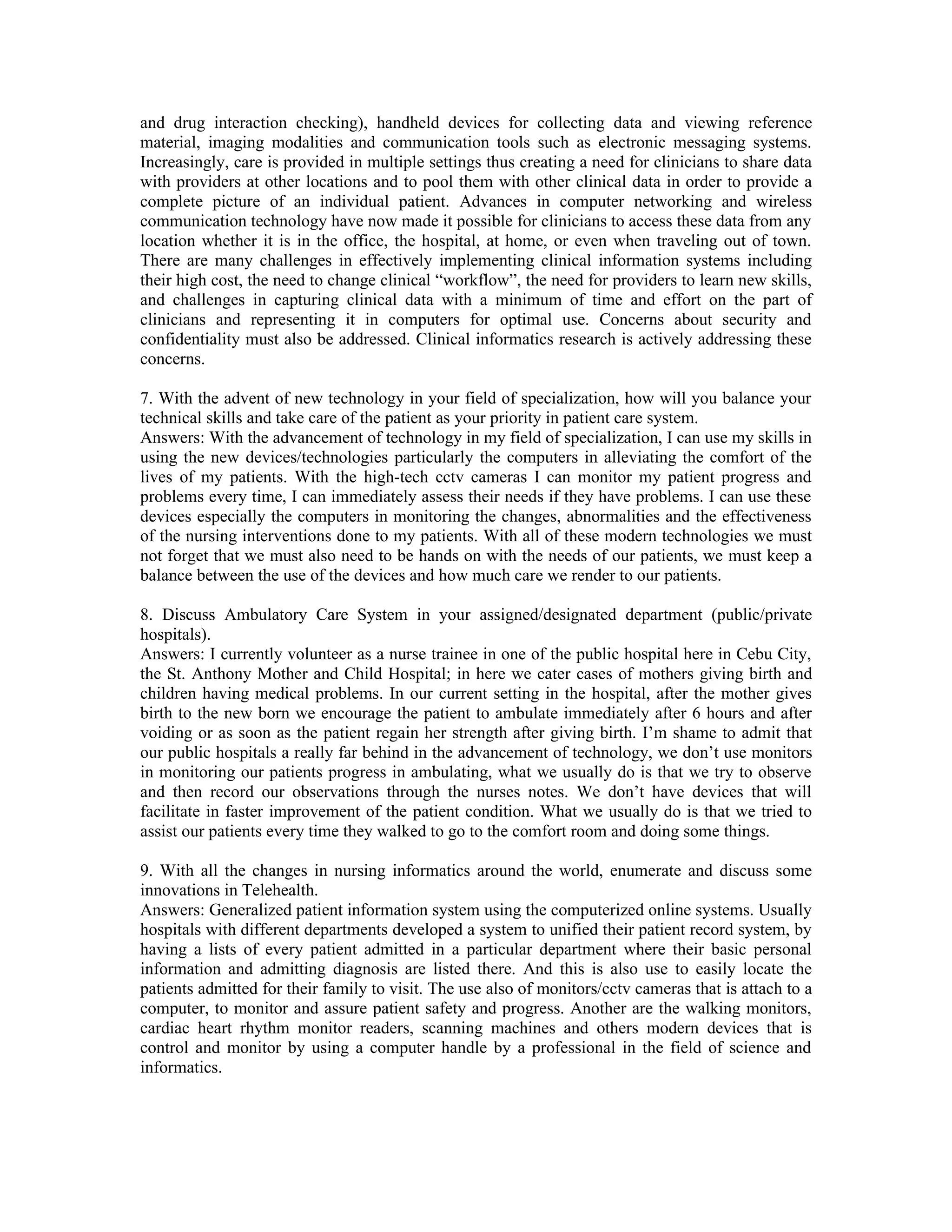 Clinical Nursing Information System | DOC