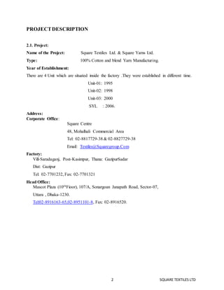Final industrial report (SQUARE Textiles Limited) | DOCX