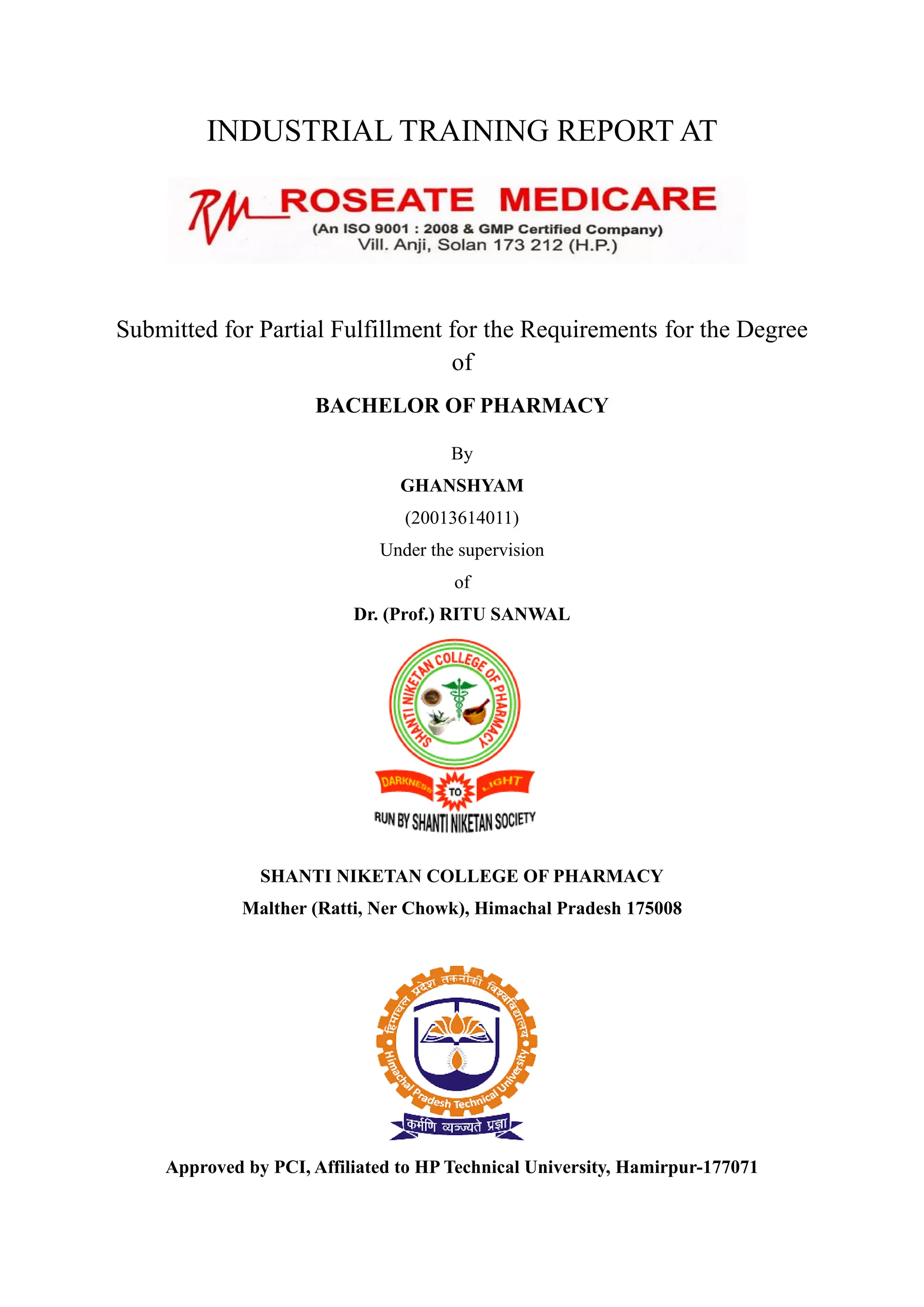 FINAL INDUSTRIAL TRAINING REPORT | PDF