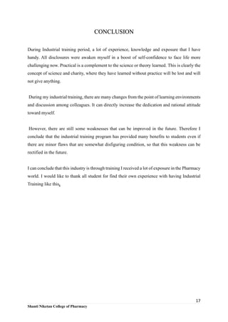 FINAL INDUSTRIAL TRAINING REPORT | PDF