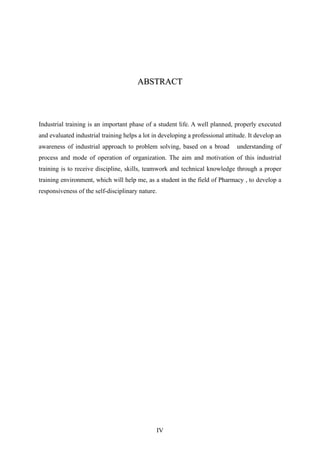 FINAL INDUSTRIAL TRAINING REPORT | PDF