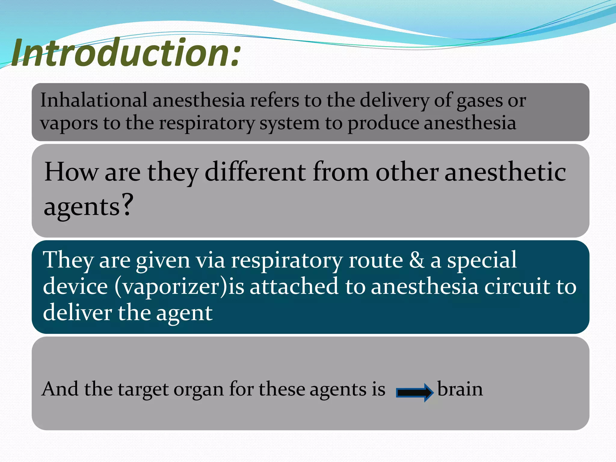 Inhalational anaesthetics | PPTX