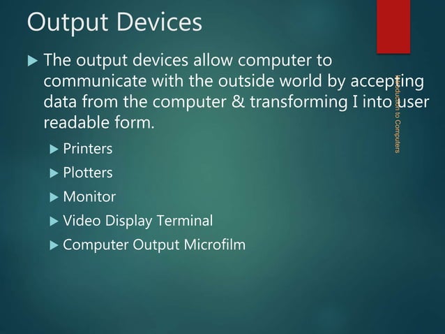 Computer Fundamentals Input and Output devices | PPT | Computer Peripherals | Computing