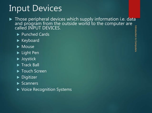 Computer Fundamentals Input and Output devices | PPT