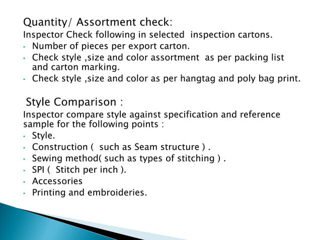 Steps of final inspection and Report generation. | PDF | Needlework ...