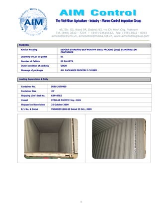 Pre Shipment Inpection | PDF