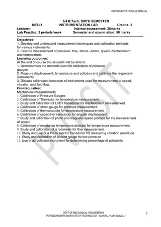 Final instrumentation lab manual | PDF