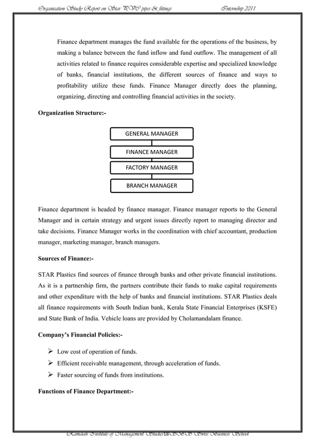 MBA Internship Report | DOCX | Chemistry | Science