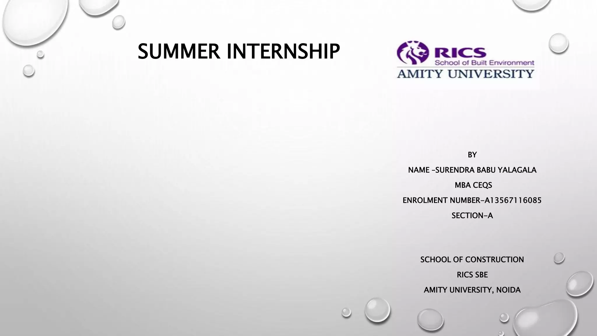 summer internship ppt | PPT