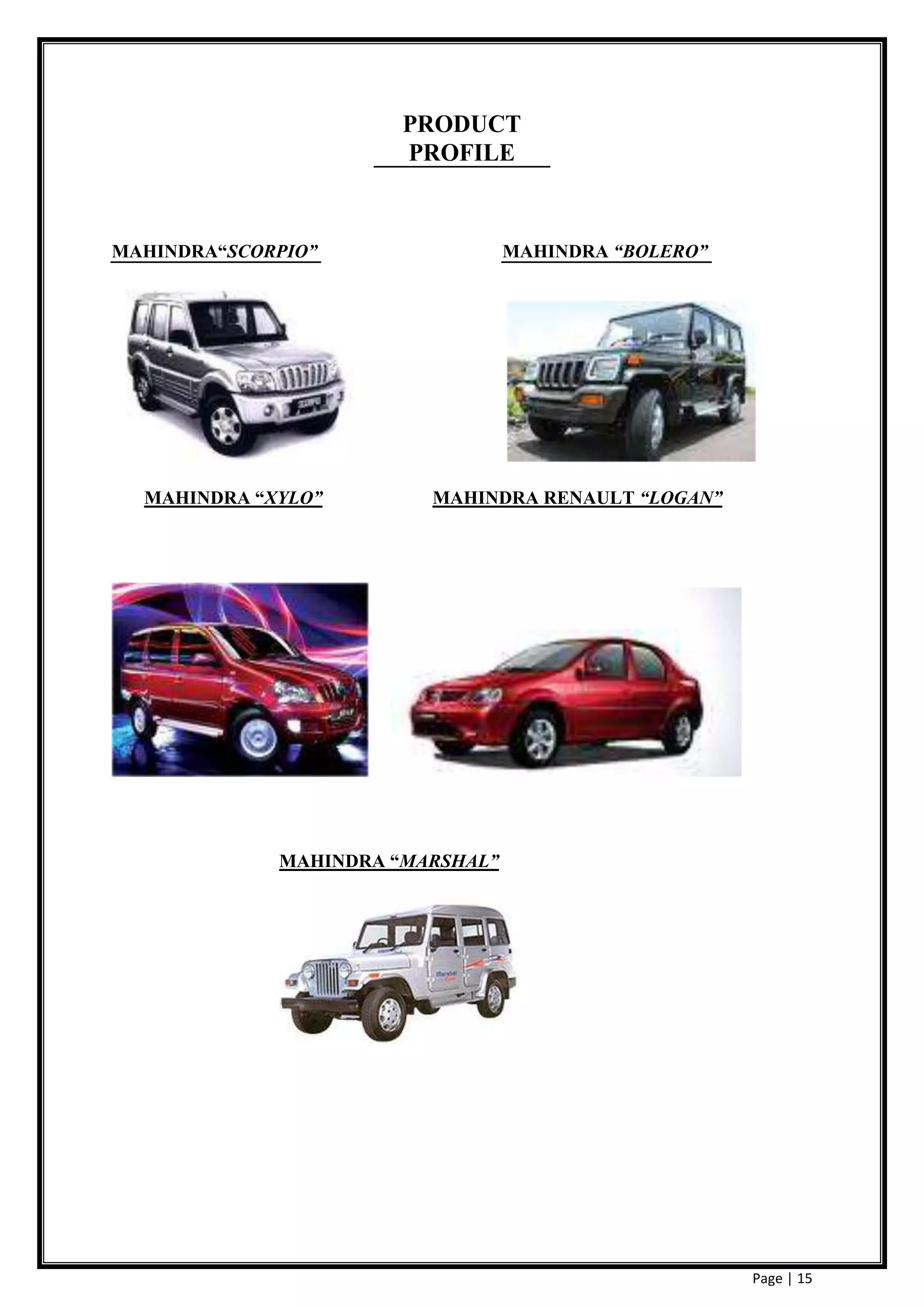 PROJECT REPORT ON MAHINDRA & MAHINDRA | PDF