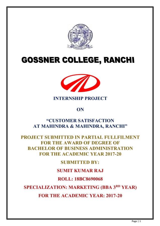 PROJECT REPORT ON MAHINDRA & MAHINDRA | PDF