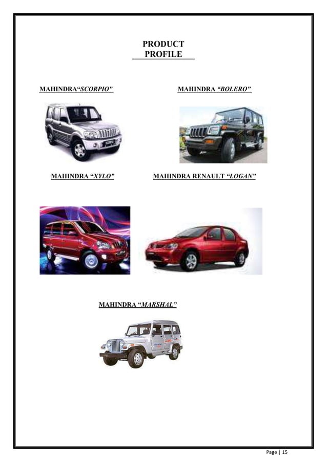 PROJECT REPORT ON MAHINDRA & MAHINDRA | PDF