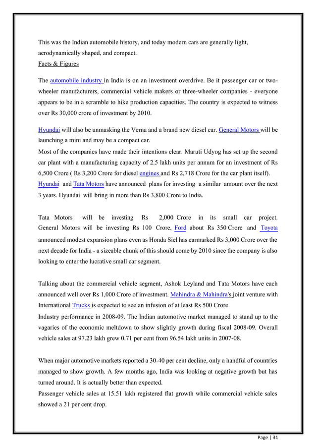 PROJECT REPORT ON MAHINDRA & MAHINDRA | PDF